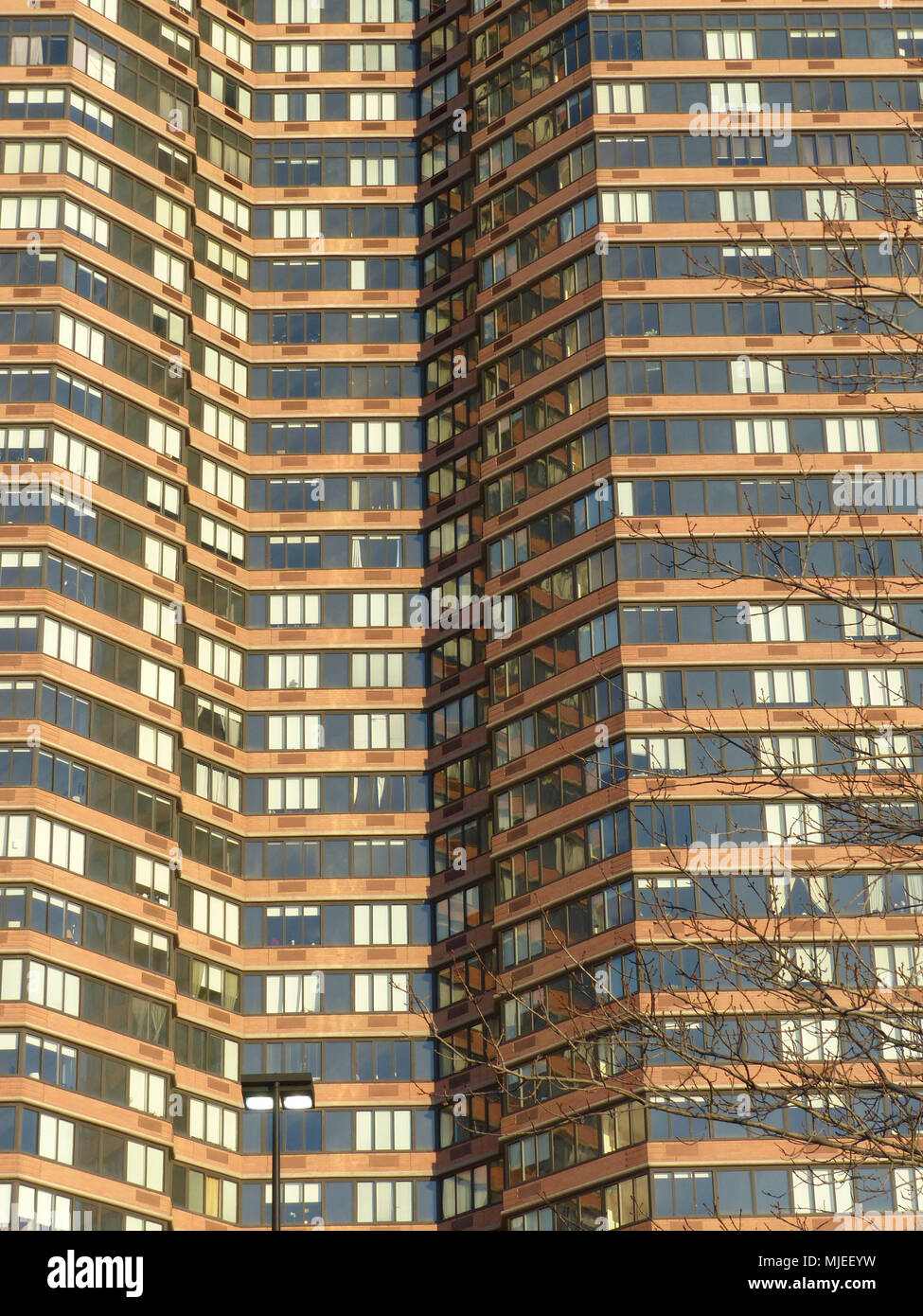 Apartment building on west 42nd street in new york city hi-res stock ...