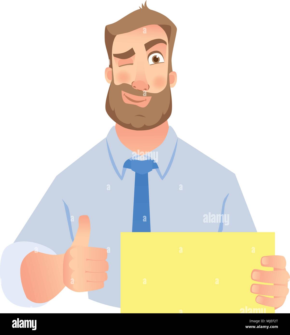 Businessman Holding Blank Sign Stock Vector Image And Art Alamy