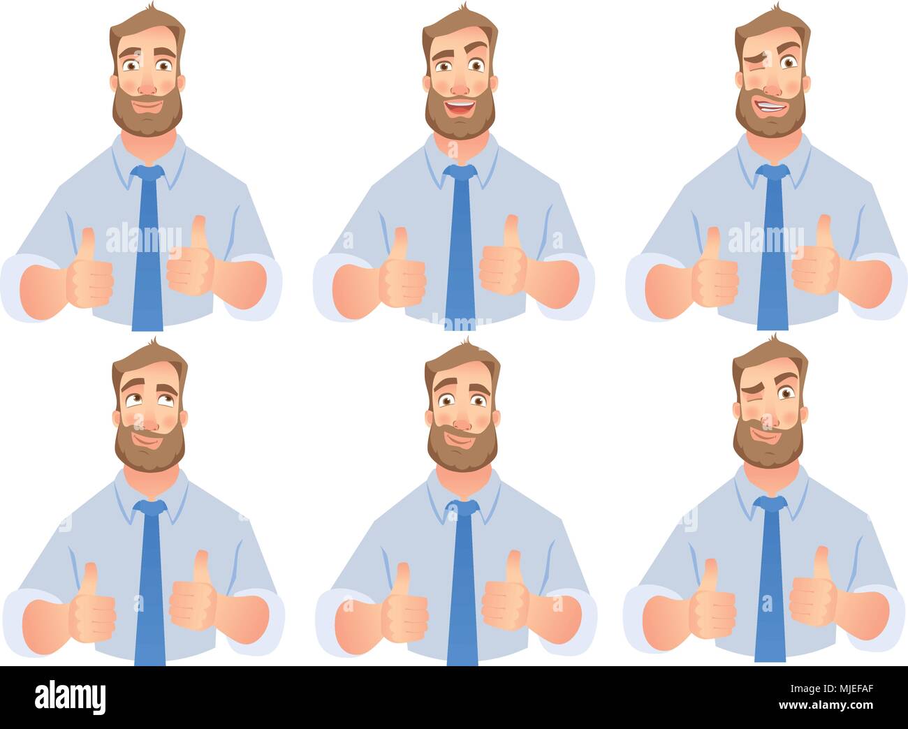 Businessman show thumb up -set Stock Vector Image & Art - Alamy