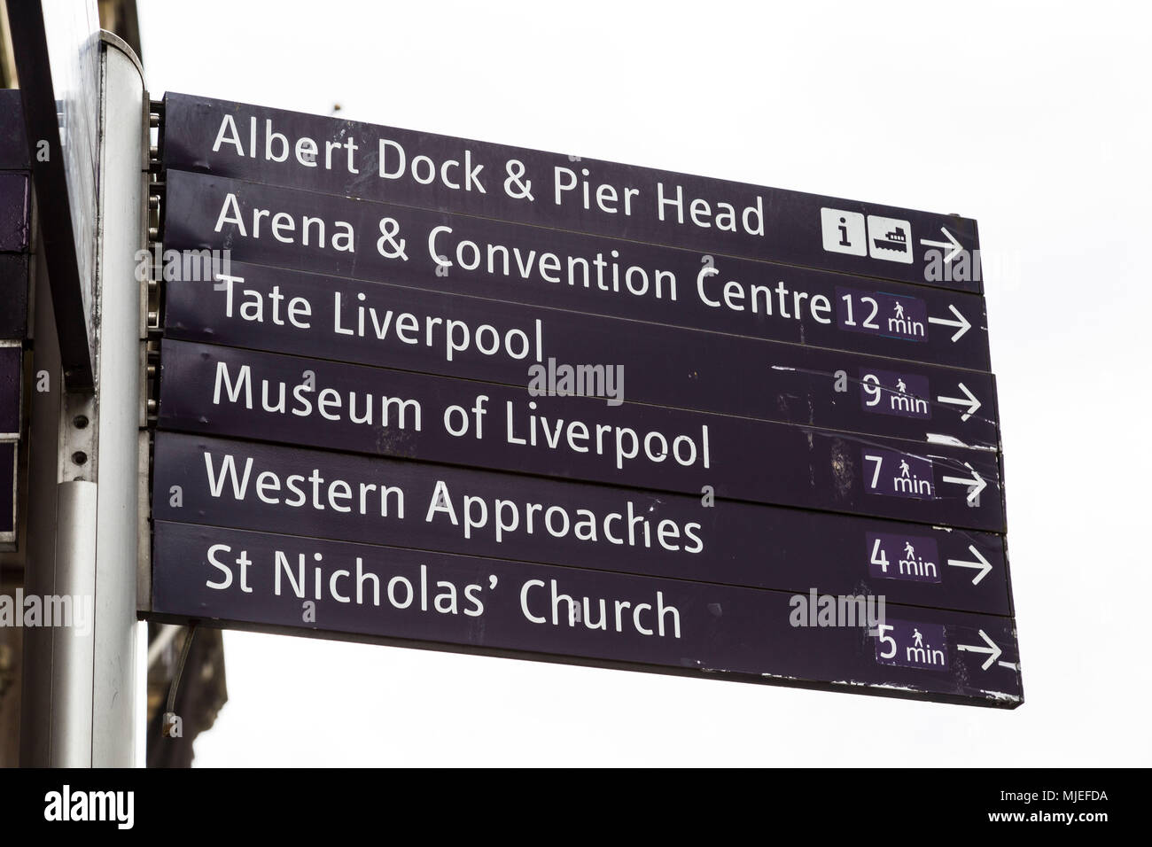 Europe, England, United Kingdom, Liverpool, signpost Stock Photo - Alamy