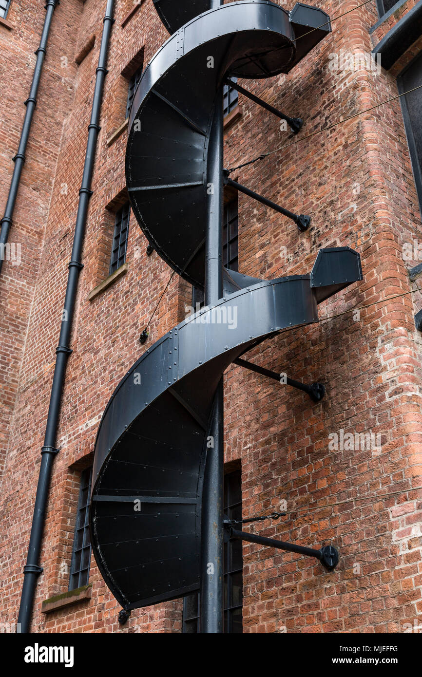 Europe, England, United Kingdom, Liverpool - Albert Dock, fire escape ...