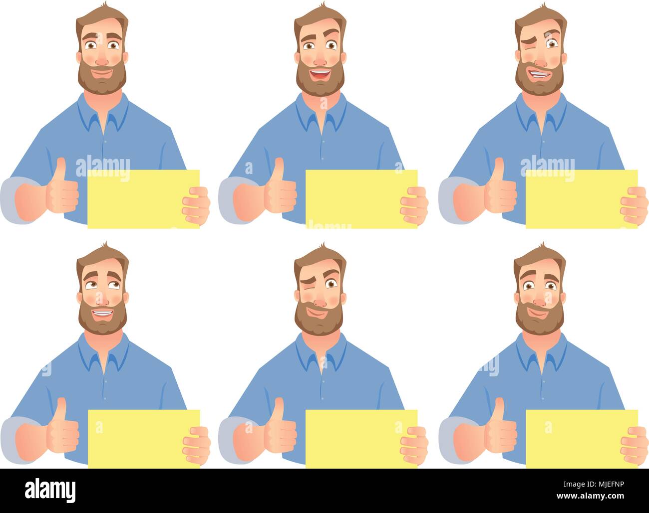 man holding blank sign - set Stock Vector Image & Art - Alamy