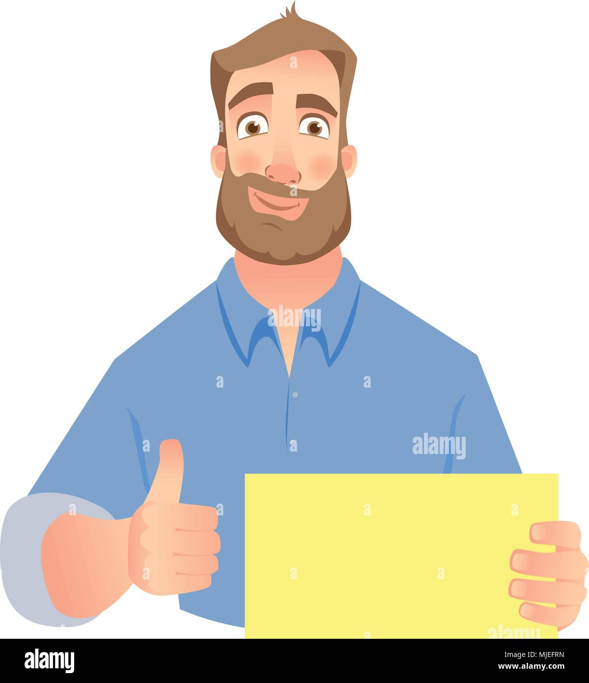 Young man holding document Stock Vector Images - Alamy