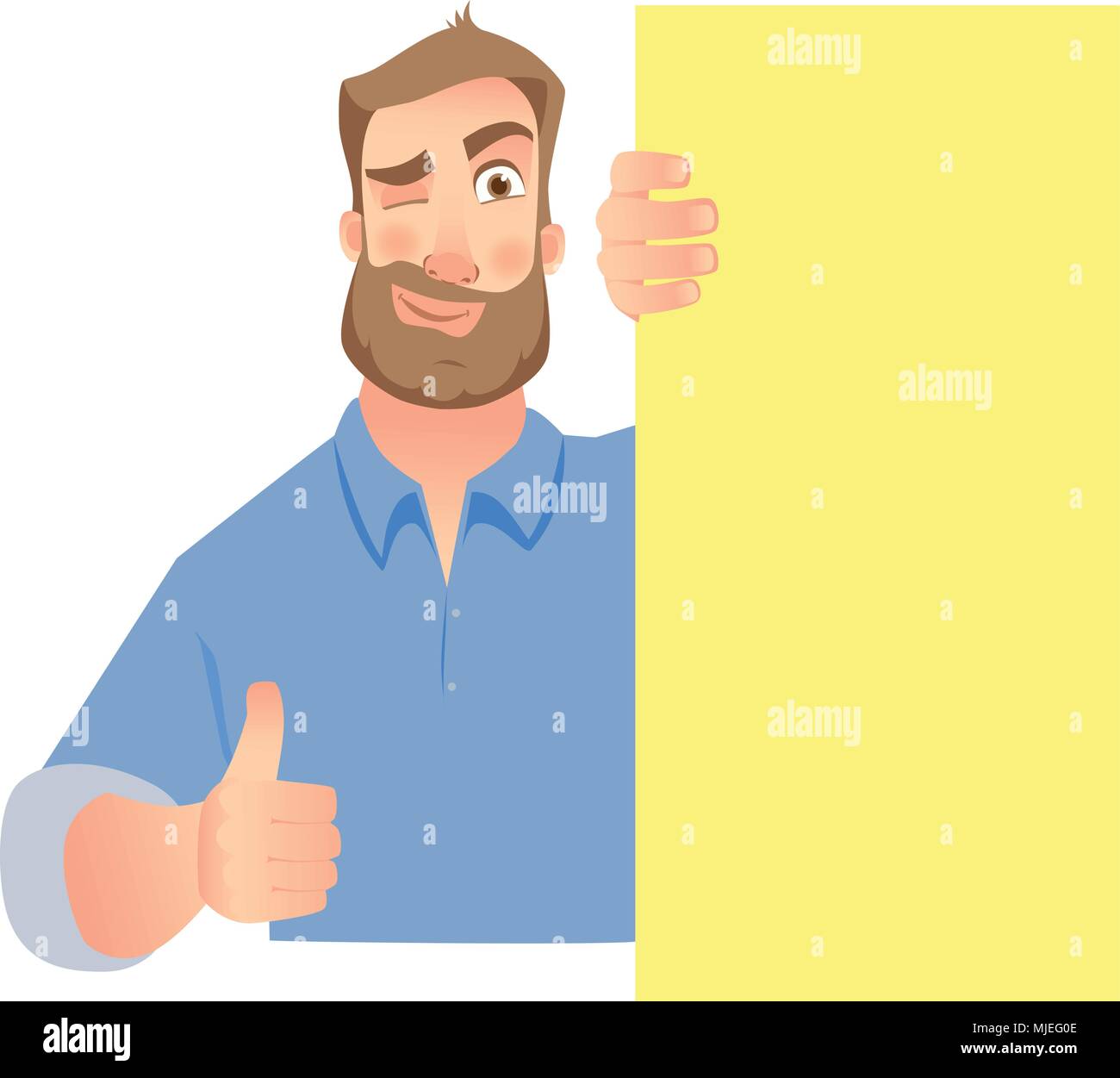 Handsome man holding sign Stock Vector Images - Alamy