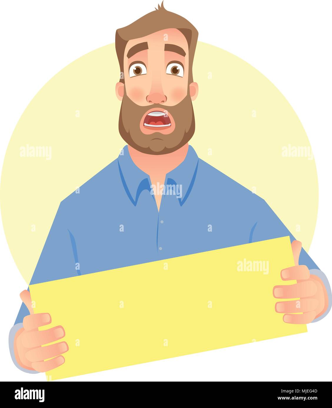 Man holding blank sign head Stock Vector Images - Alamy