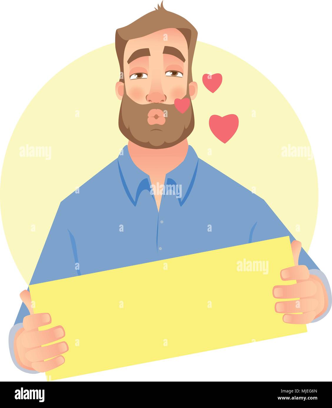 man holding blank paper Stock Vector Image & Art - Alamy