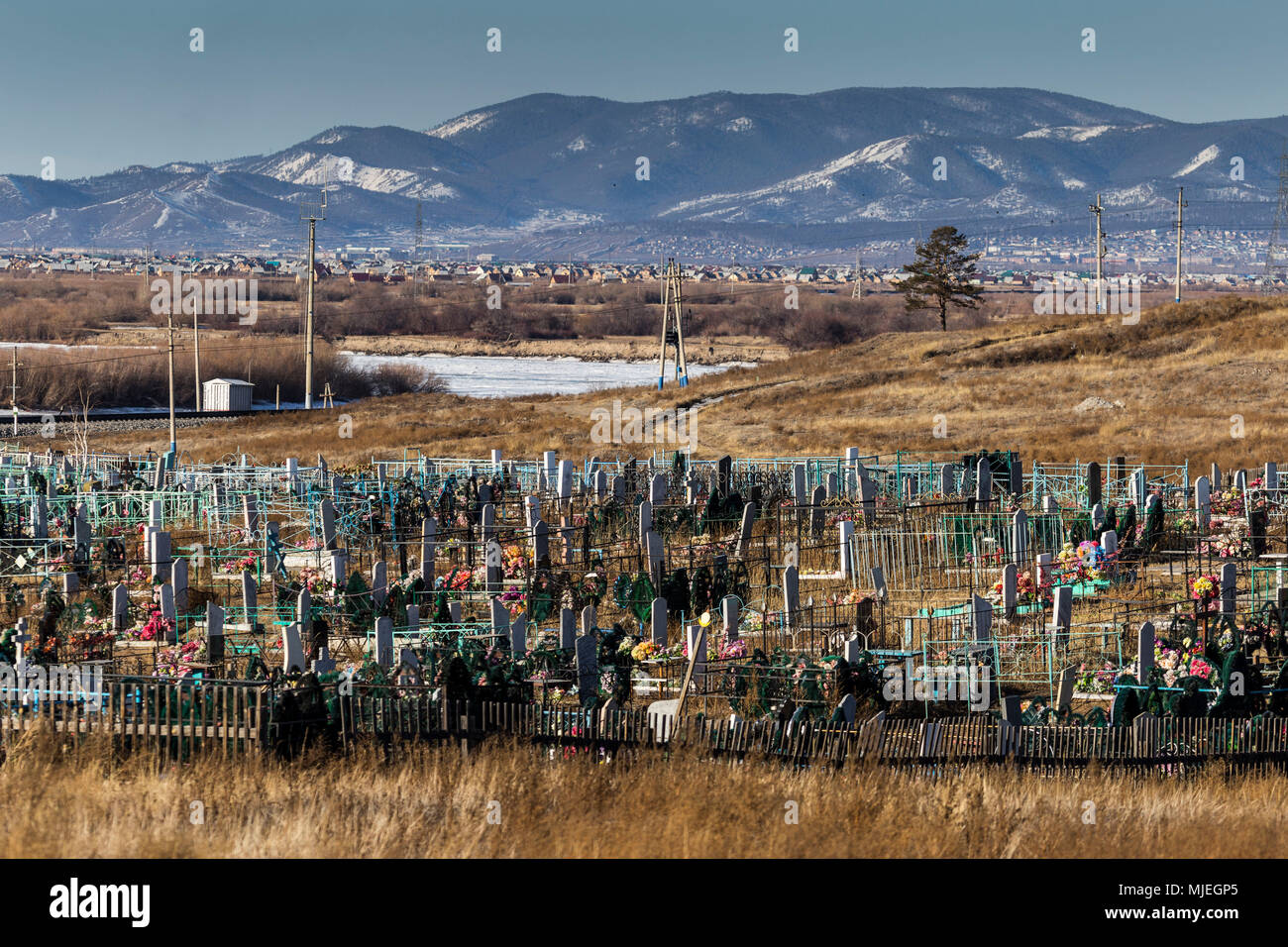 Asia, Russia, Siberia, Buryatia, Ulan Ude, graveyard Stock Photo - Alamy