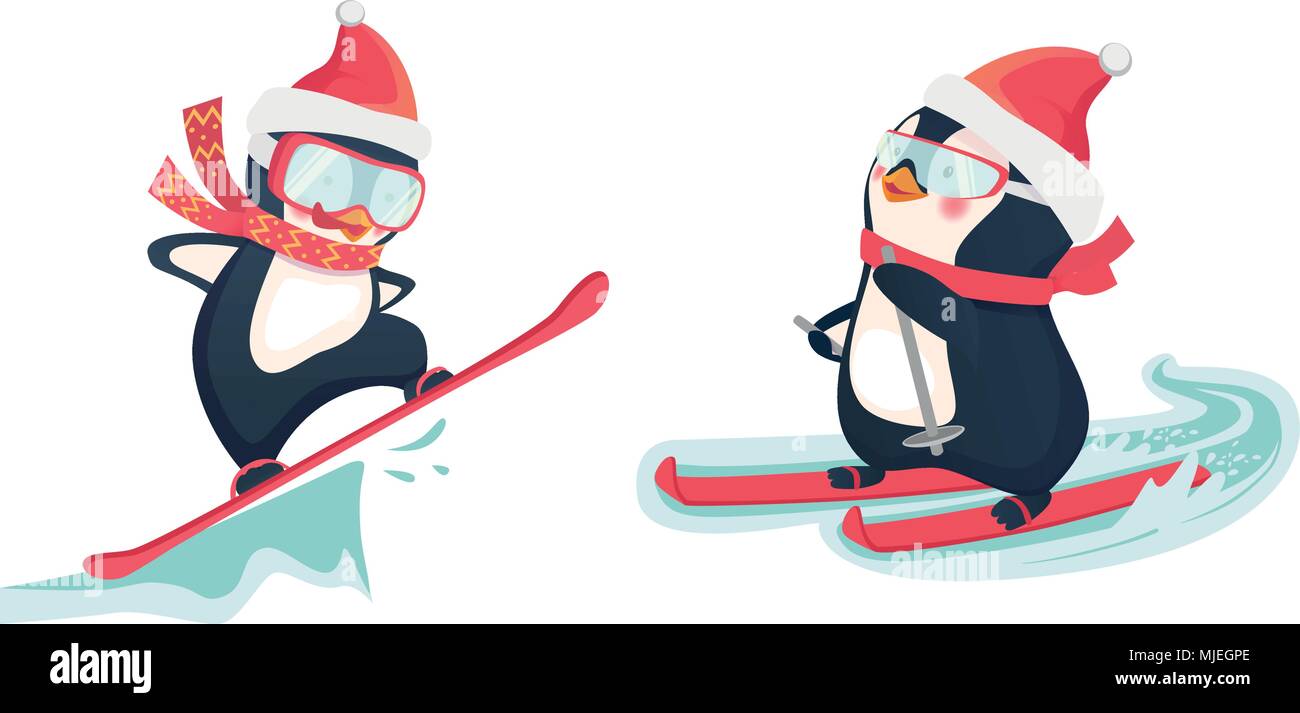 penguin winter sport set 1 Stock Vector Image & Art - Alamy