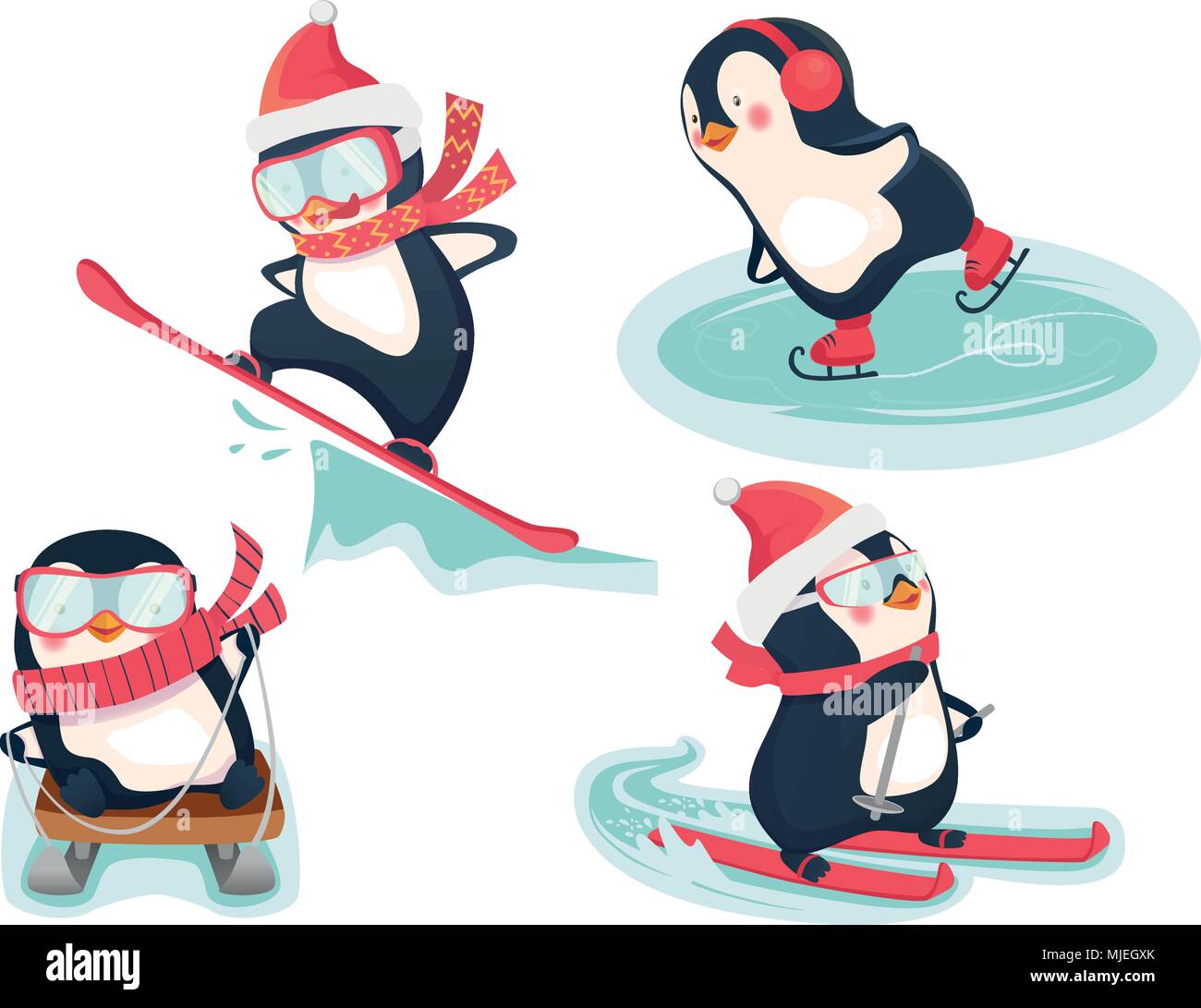 active penguins in winter Stock Vector Image & Art - Alamy