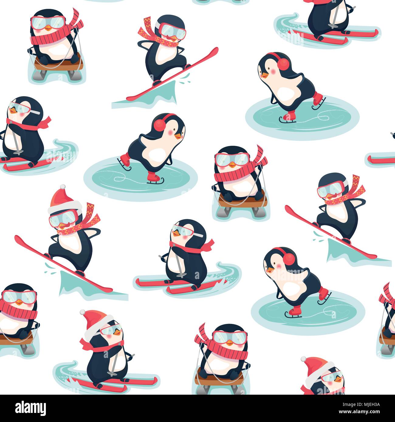 seamless pattern with penguins Stock Vector Image & Art - Alamy