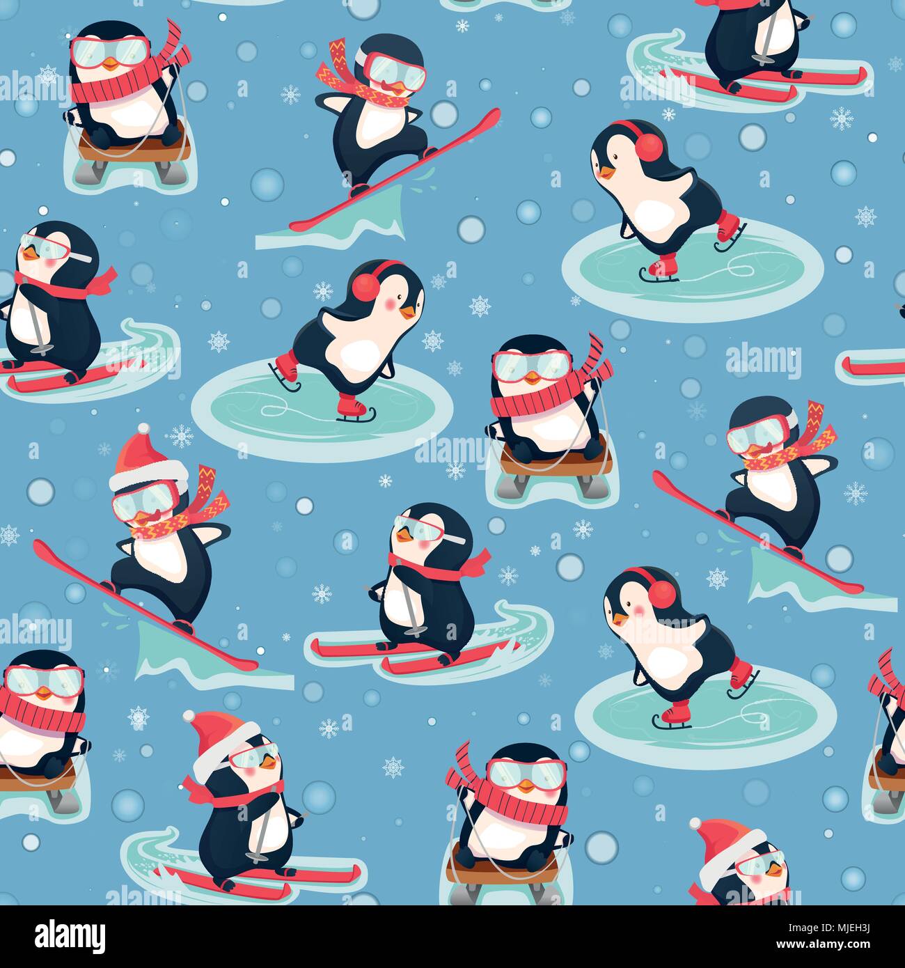 seamless pattern with penguins Stock Vector Image & Art - Alamy