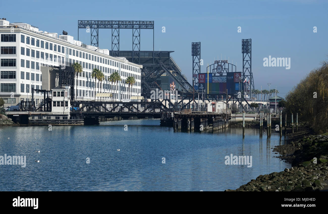 View of AT&T Park from Mission Creek,San Francisco Stock Photo - Alamy