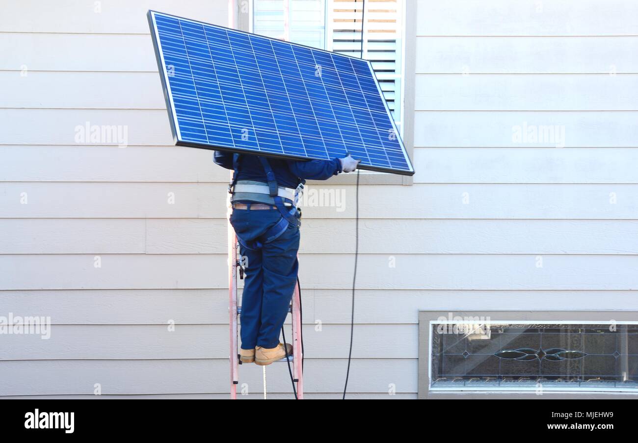 Solar Panel Install Stock Photo - Alamy