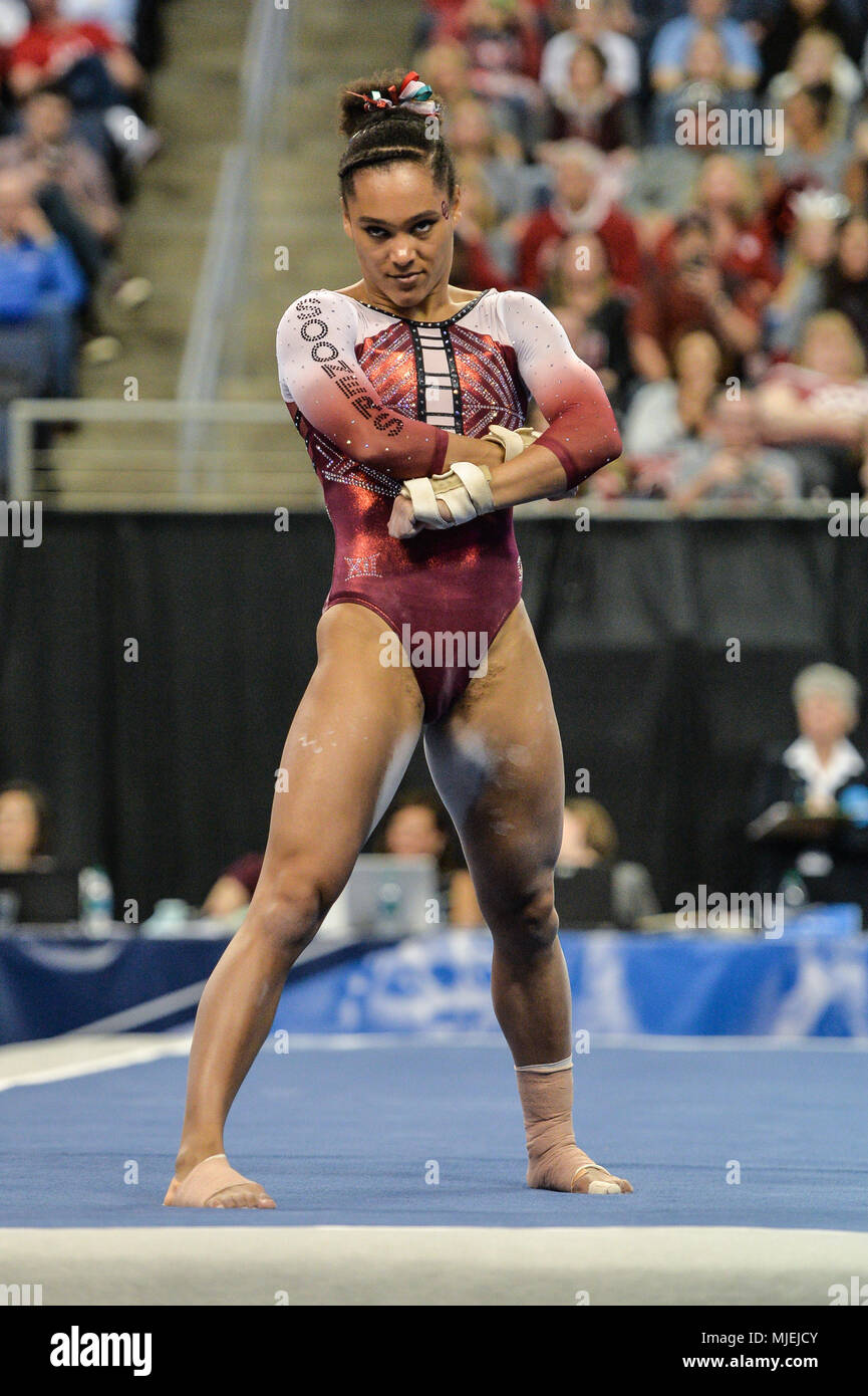 St. Louis, Missouri, USA. 20th Apr, 2018. AJ JACKSON from Oklahoma ...