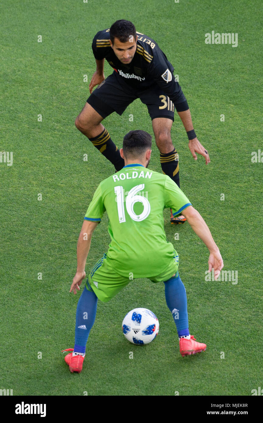 Los Angeles, United States. 29th Apr, 2018. Los Angeles FC defender ...