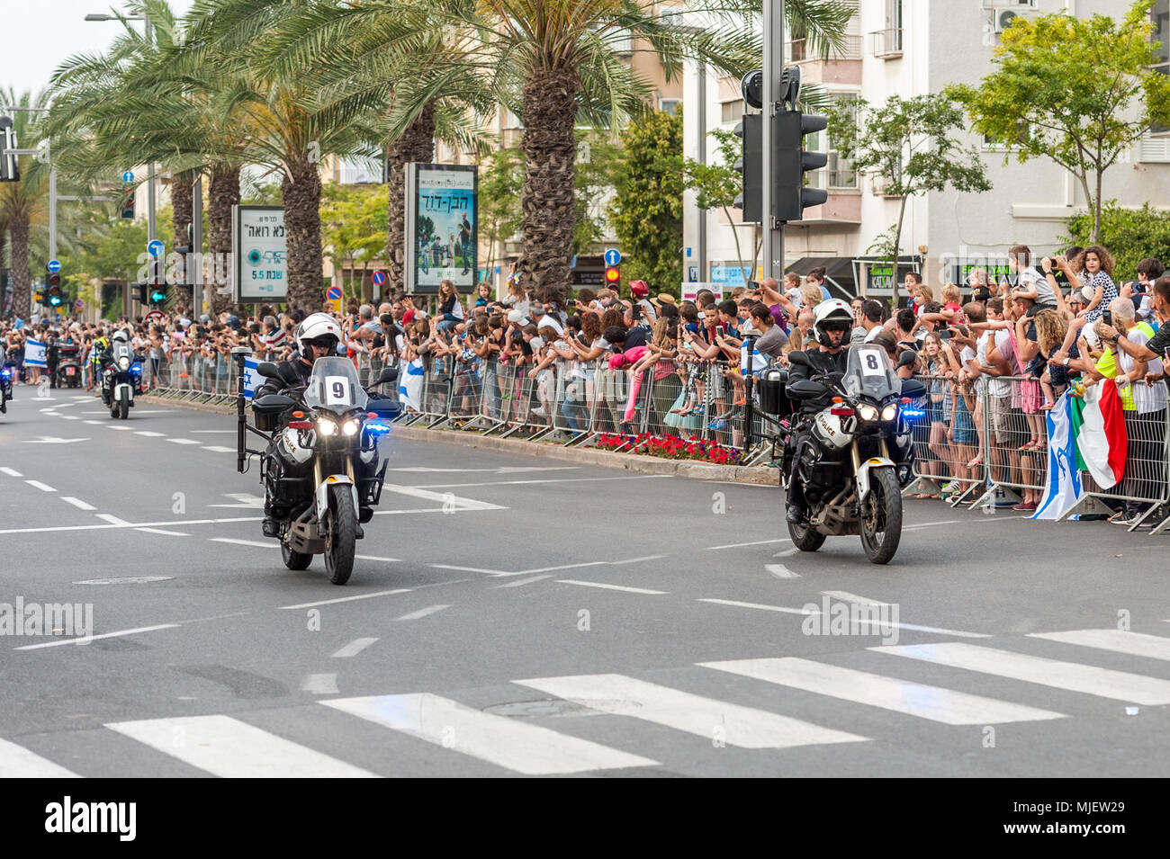Tel Aviv-Yafo, Israel. 5 May 2018: Giro d'Italia - arrival in Tel Aviv ...