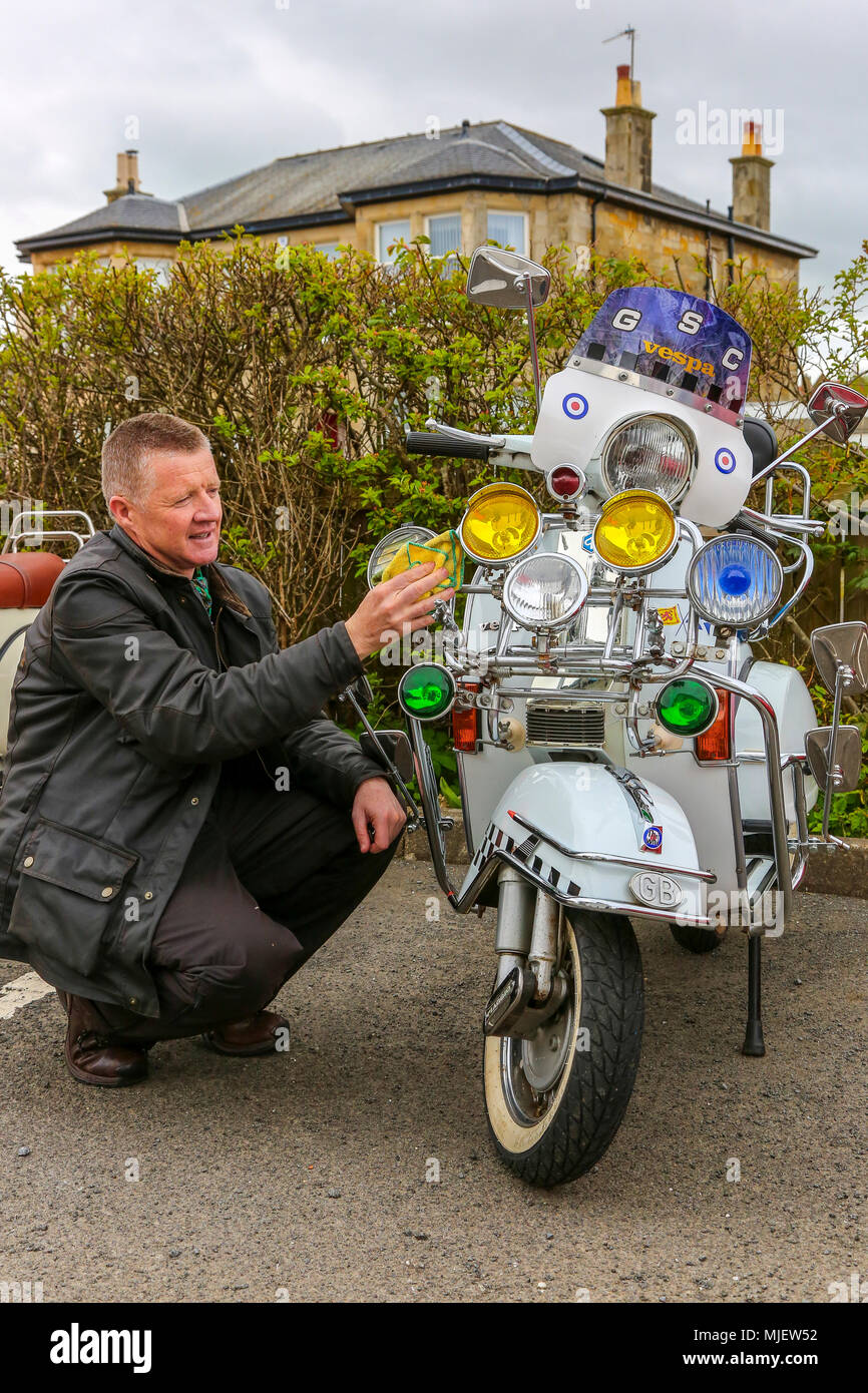 Troon, Ayrshire, UK. 5th May, 2018. Over 100 scooters, riders and ...