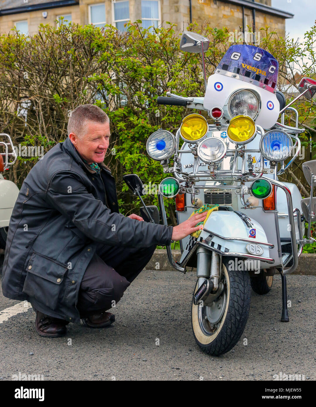 Troon, Ayrshire, UK. 5th May, 2018. Over 100 scooters, riders and ...