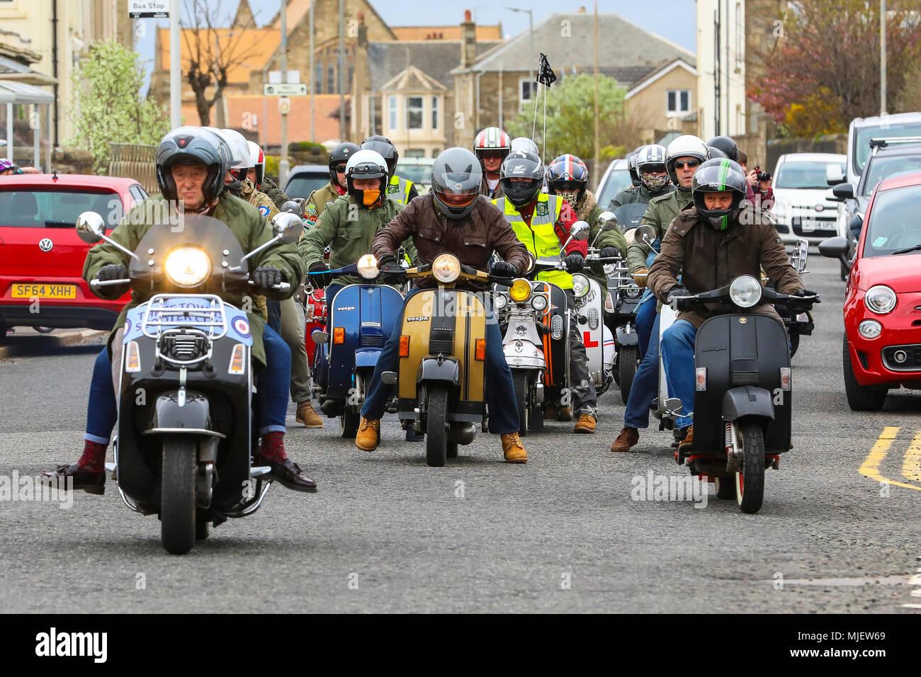 Troon, Ayrshire, UK. 5th May, 2018. Over 100 scooters, riders and ...