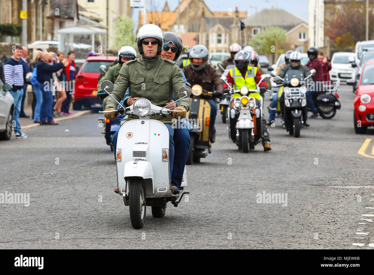 Troon, Ayrshire, UK. 5th May, 2018. Over 100 scooters, riders and ...