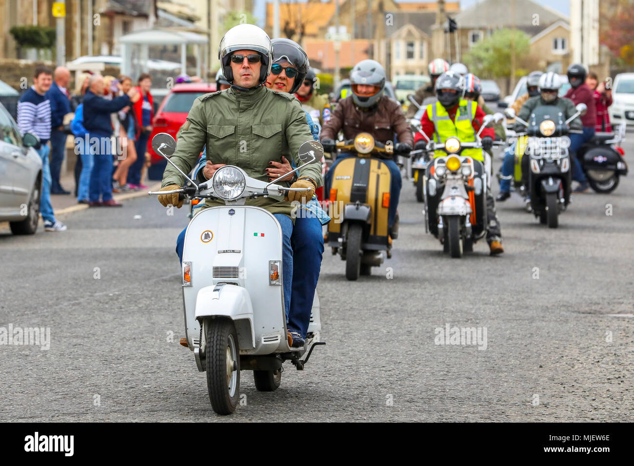 Troon, Ayrshire, UK. 5th May, 2018. Over 100 scooters, riders and ...