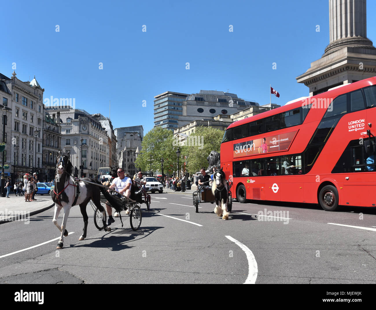 Trafalgar Square, London, UK. 5th May 2018. A number of two wheeled ...