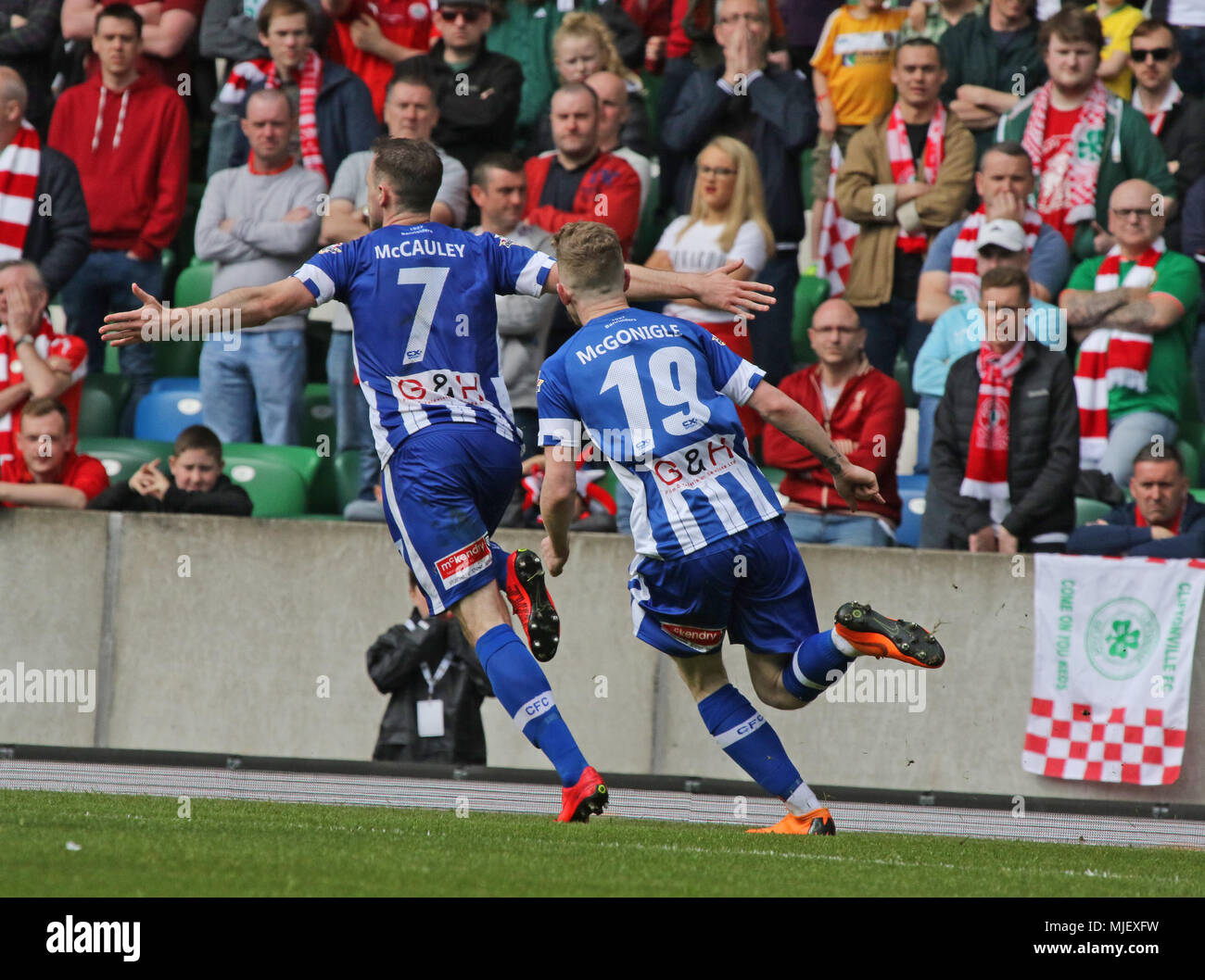 Irish cup final 2018 cliftonville coleraine hi-res stock photography ...