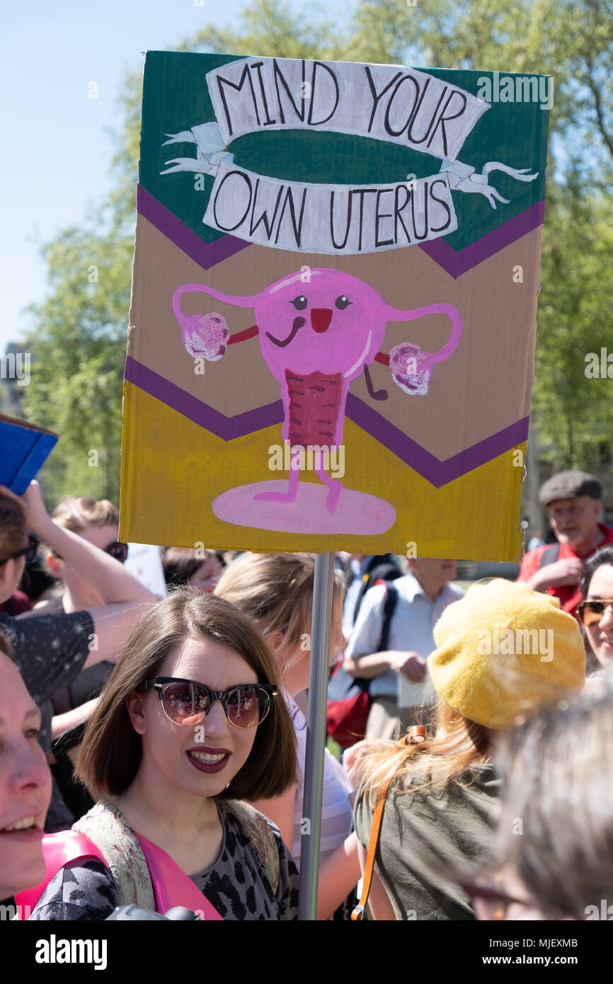 London, UK, 5th May 2018, Members of the Abortion rights group and pro ...