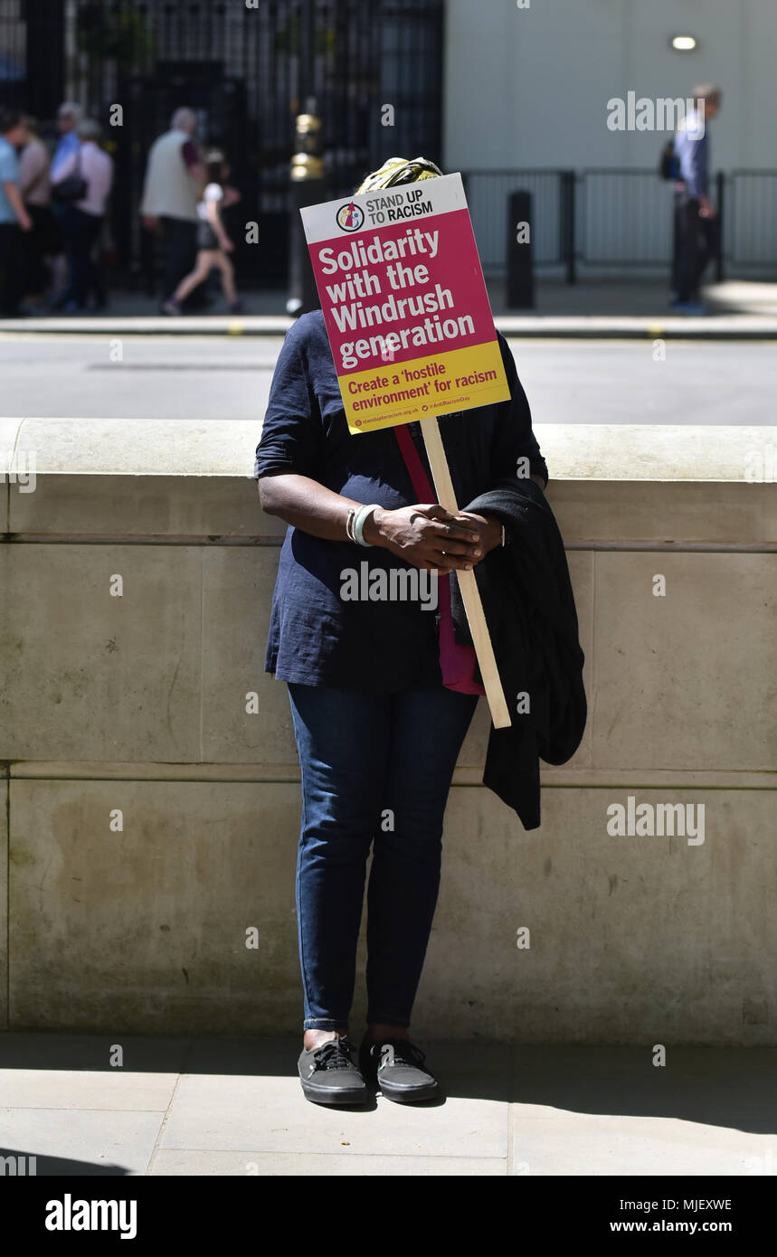 Whitehall, London, UK. 5th May 2018. Windrush Generation protest ...