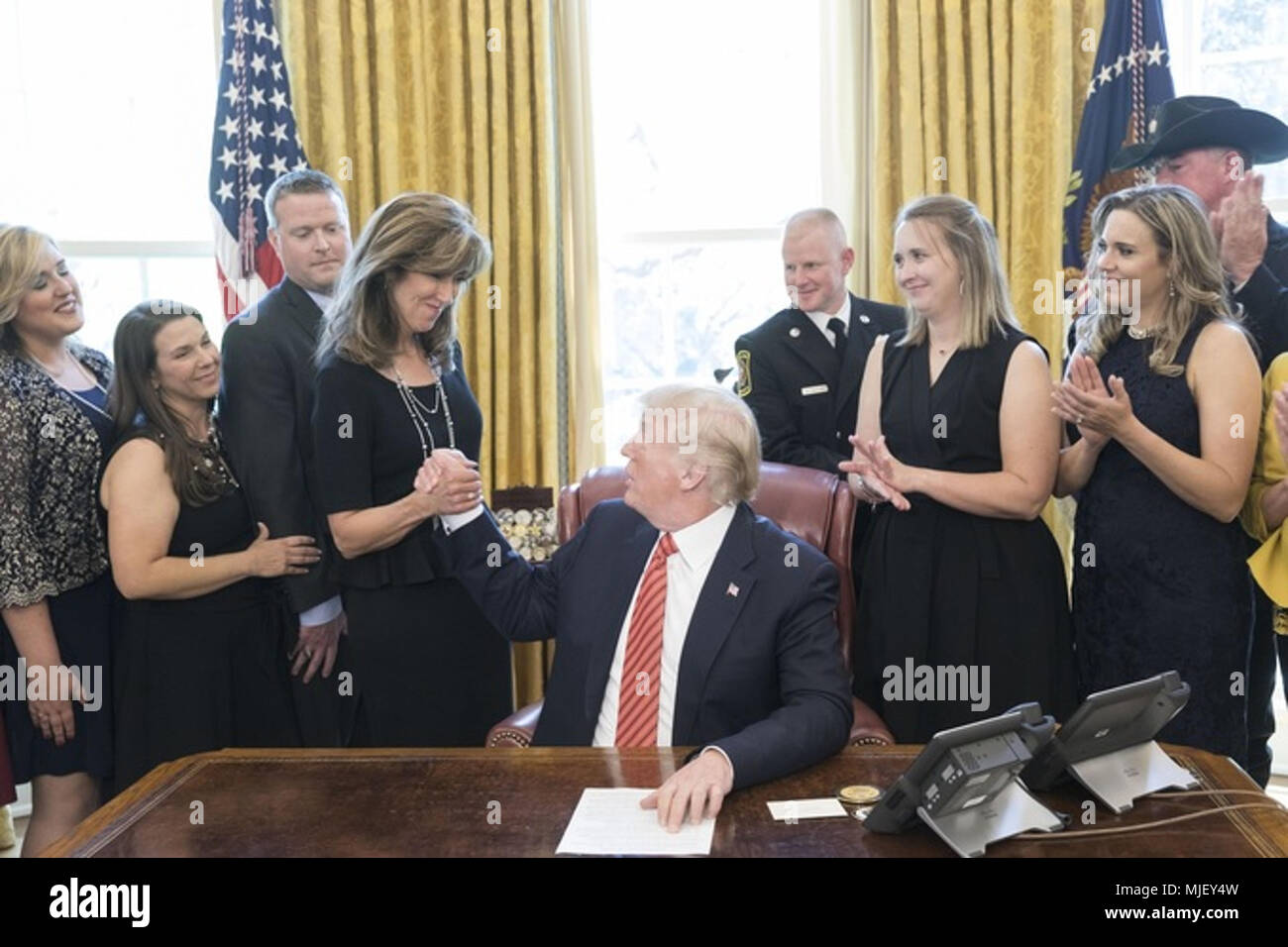 WASHINGTON, DC - WEEK OF APRIL 30: President Donald J. Trump shakes the ...