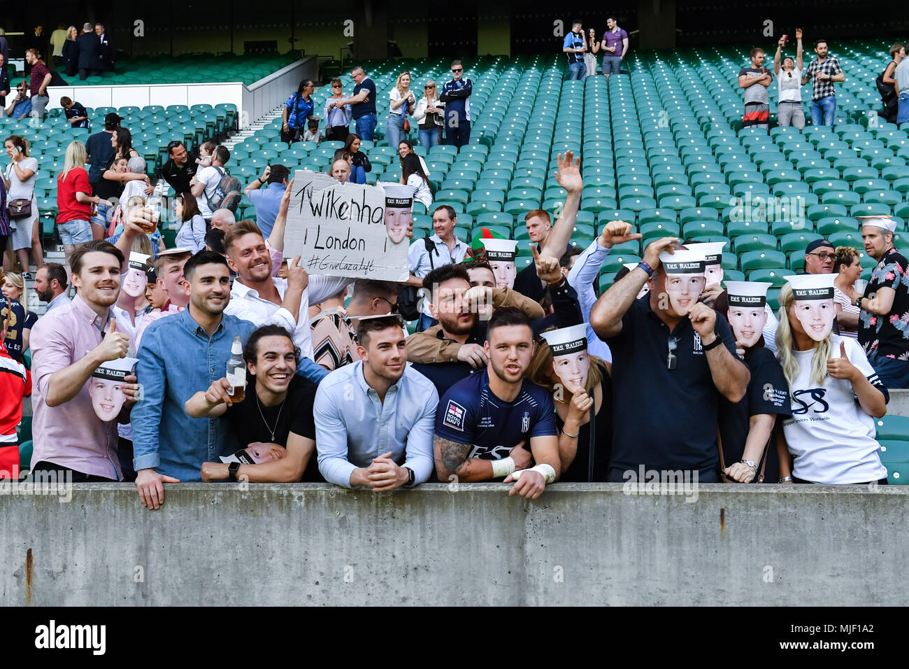 The Royal Navy fans during RFU Season 2018 Army vs Navy for the Babcock ...