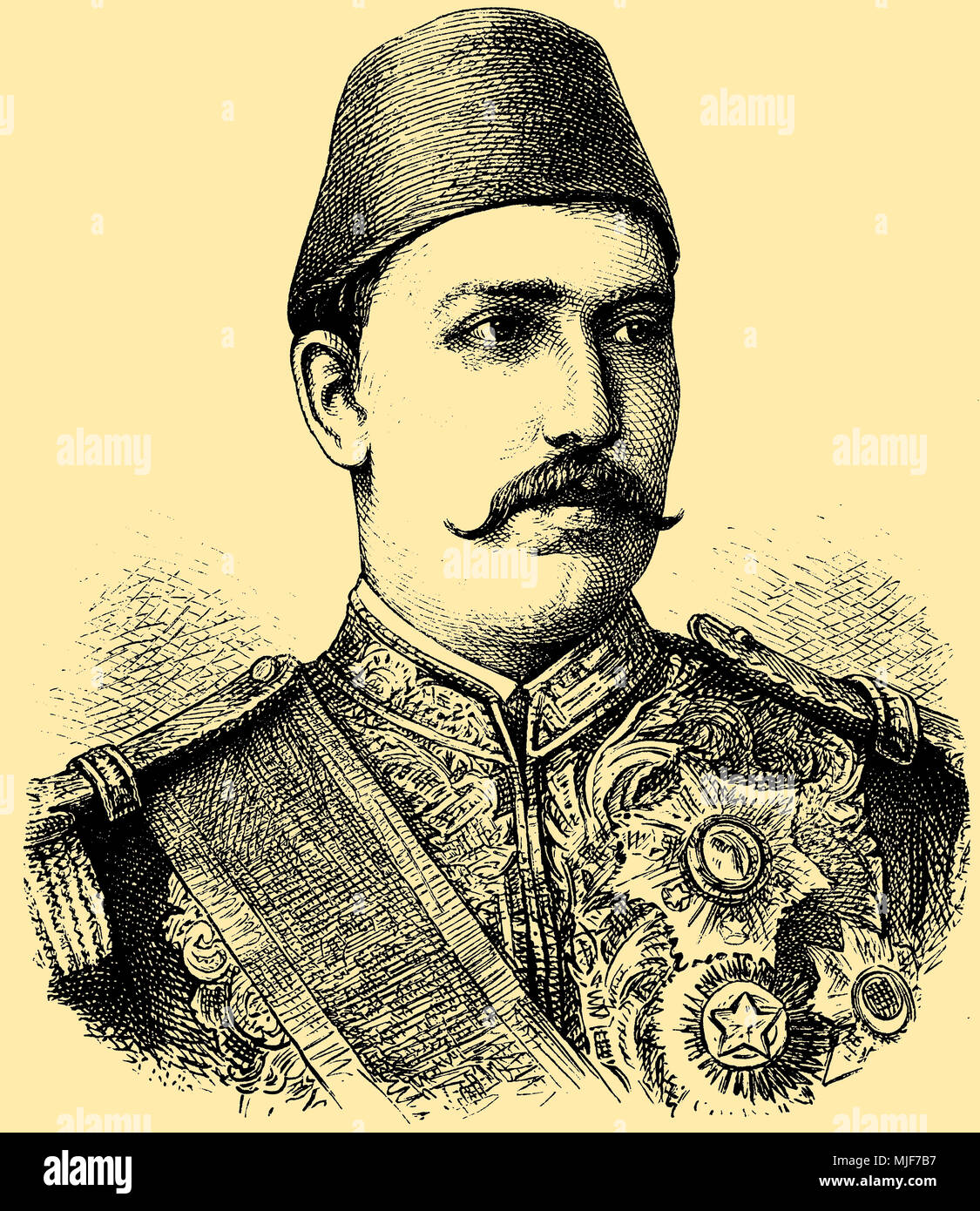 Tewfik Pasha, Khedive of Egypt (b. 1852 Stock Photo - Alamy