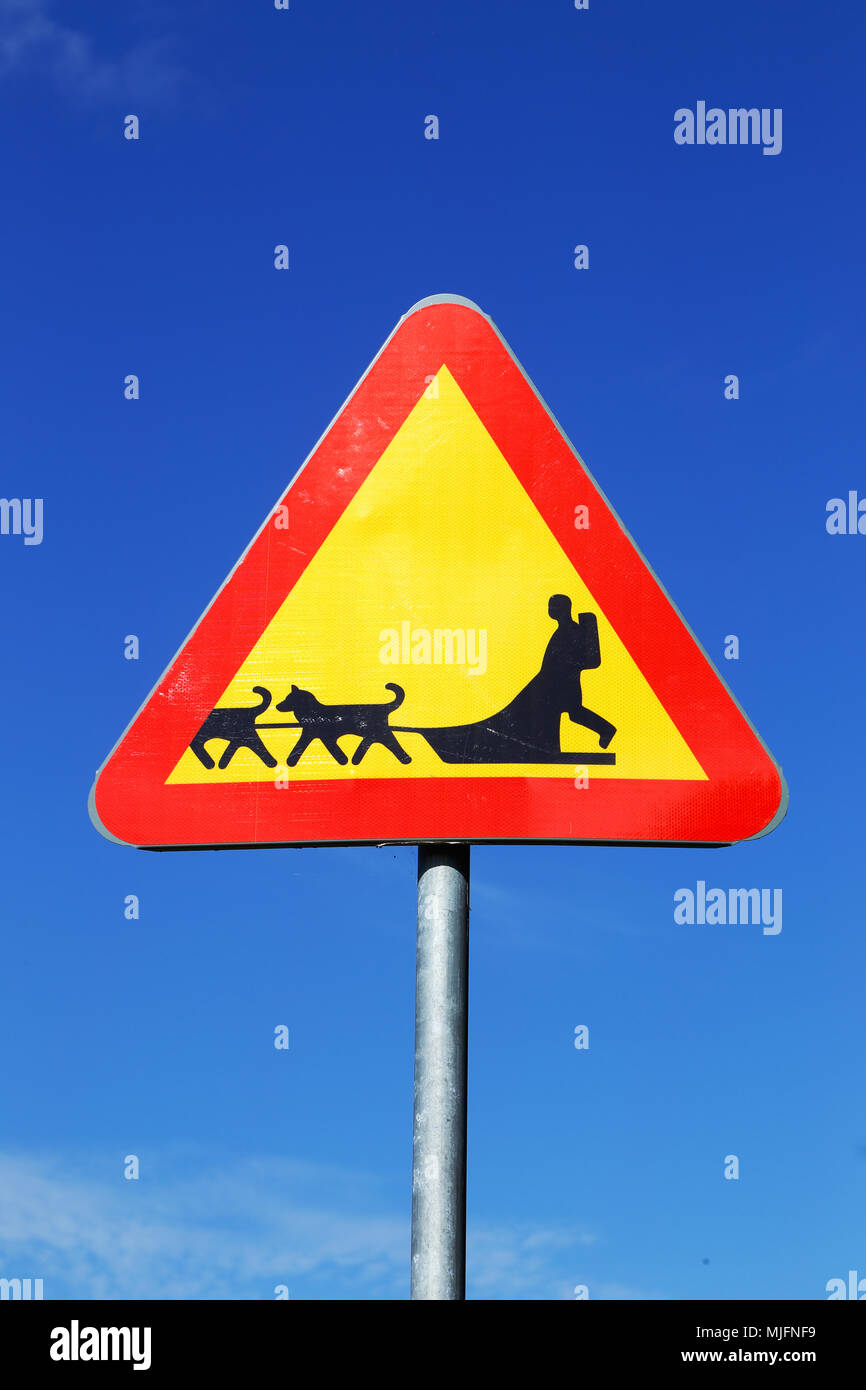 Sled sledge road sign hi-res stock photography and images - Alamy