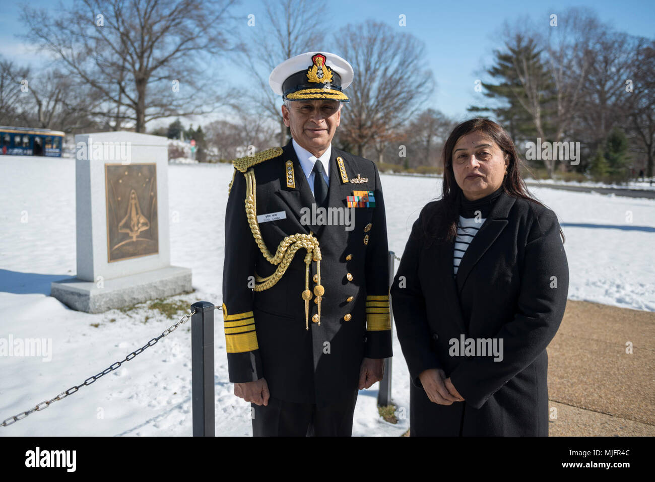Adm. Sunil Lanba (left), chief of the naval staff, Indian Navy; and his ...