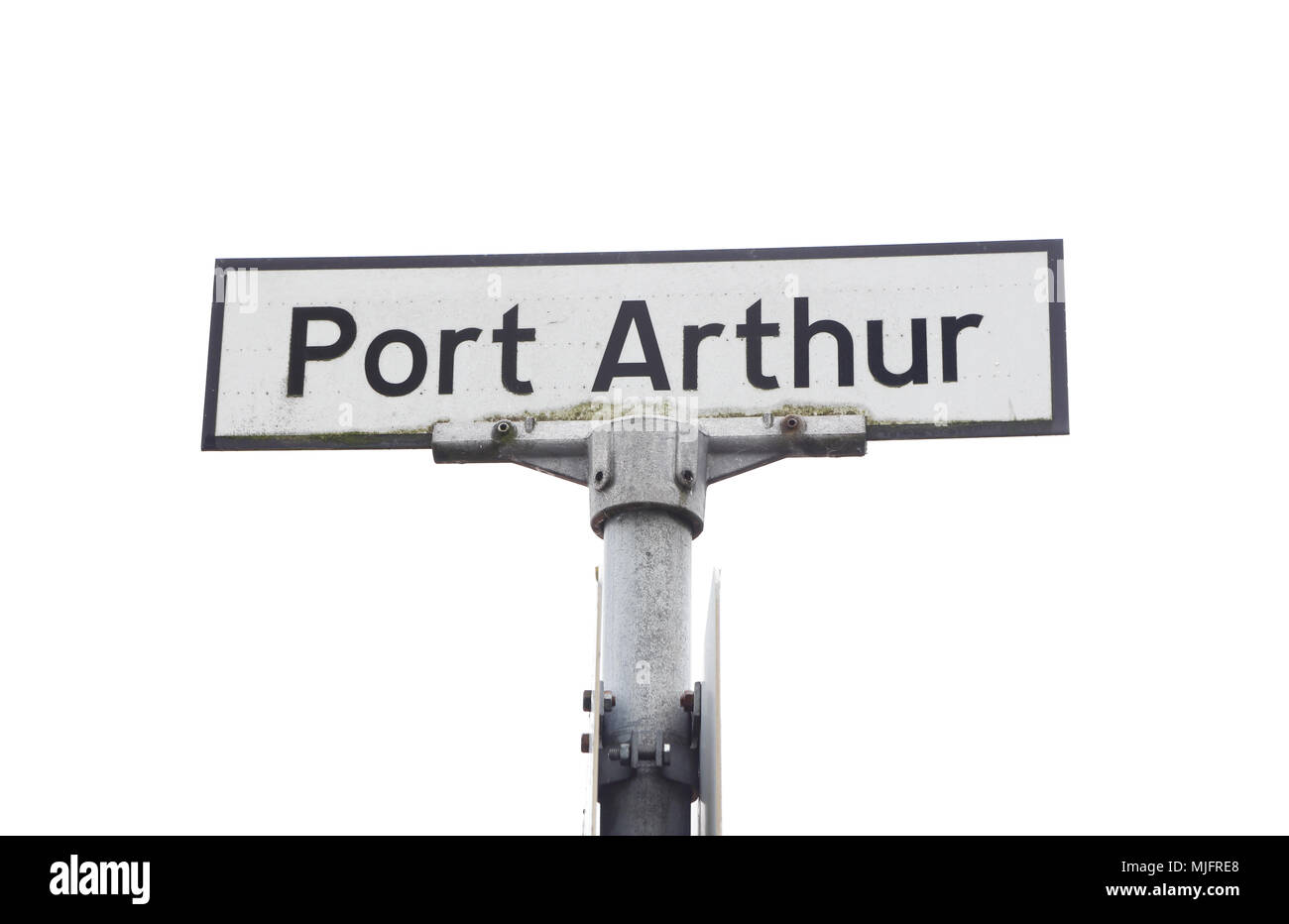 Port Arthur sign isolated on white Stock Photo - Alamy