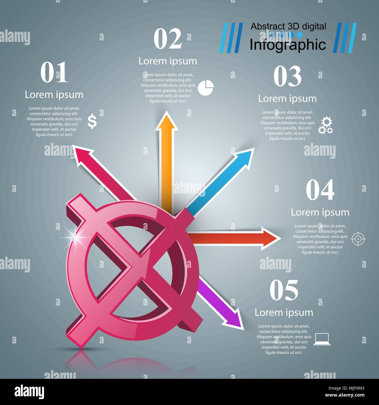 Stop, no 3d realistic icon. Business infographic Stock Vector Image ...