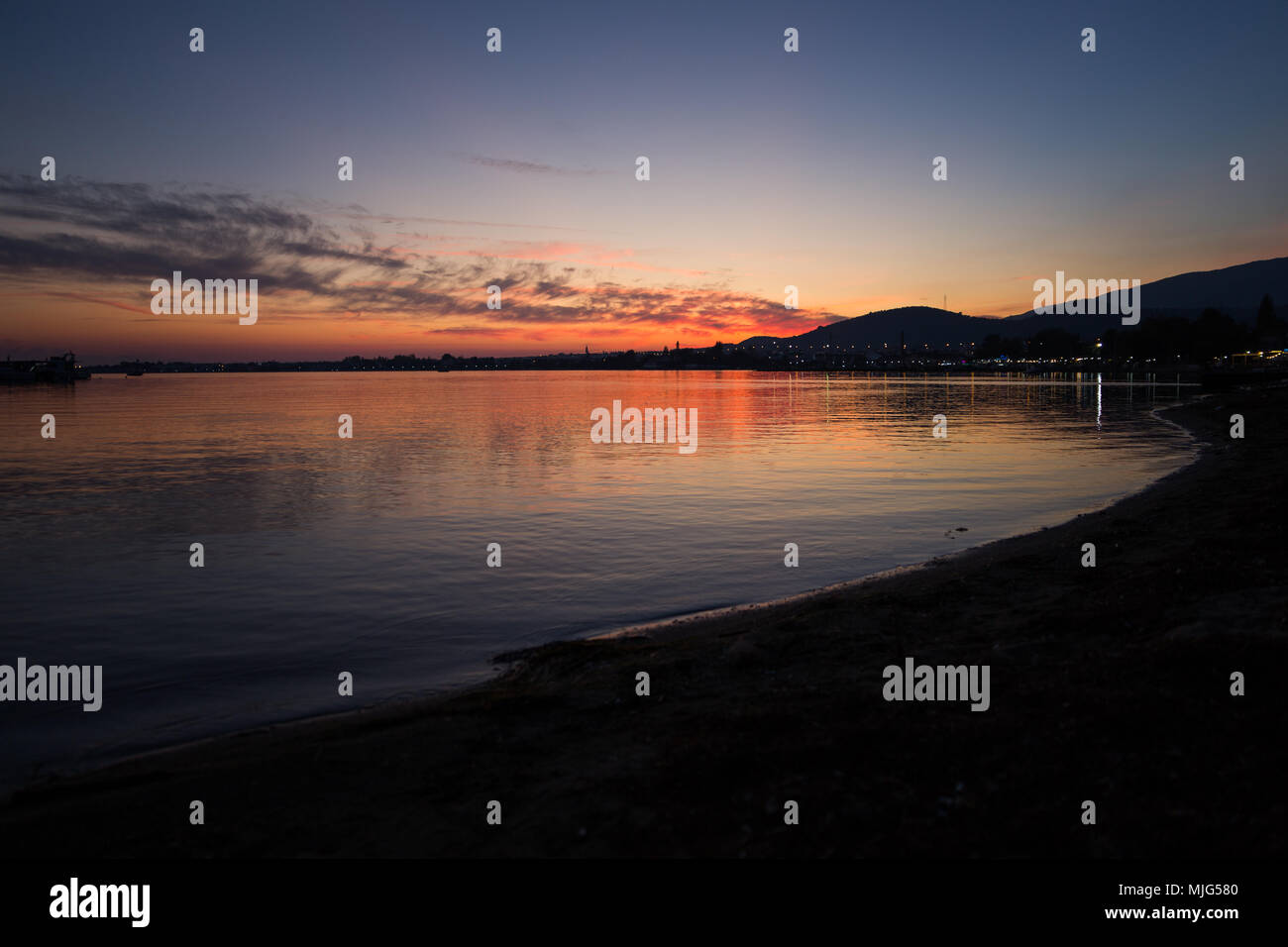 Coastline in sunset Stock Photo - Alamy