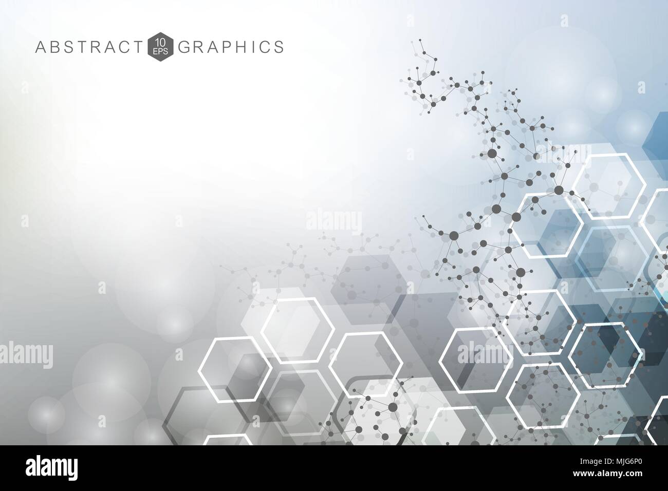 Hexagonal abstract background. Big Data Visualization. Global network connection. Medical ...