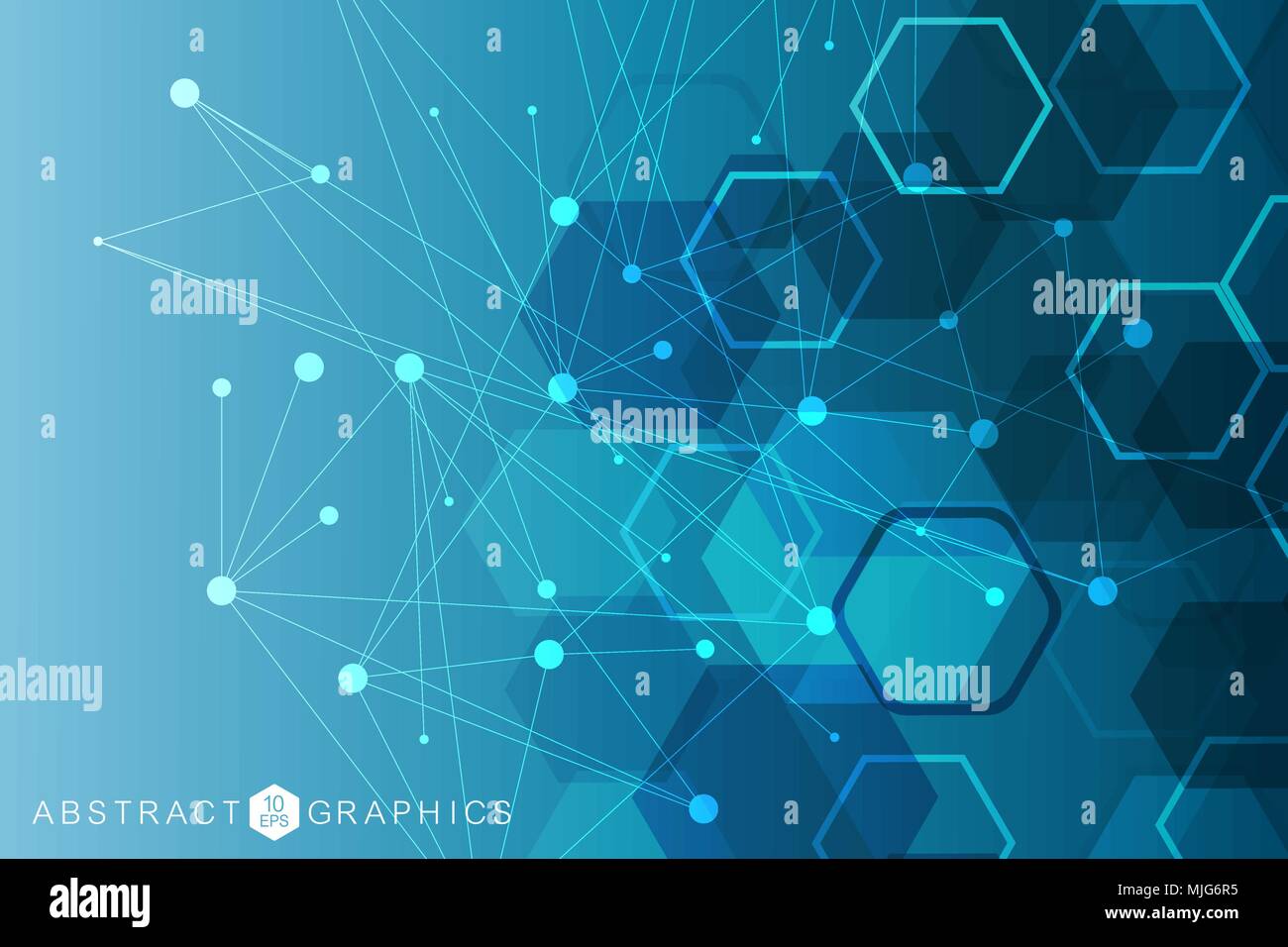 Hexagonal abstract background. Big Data Visualization. Global network connection. Medical ...
