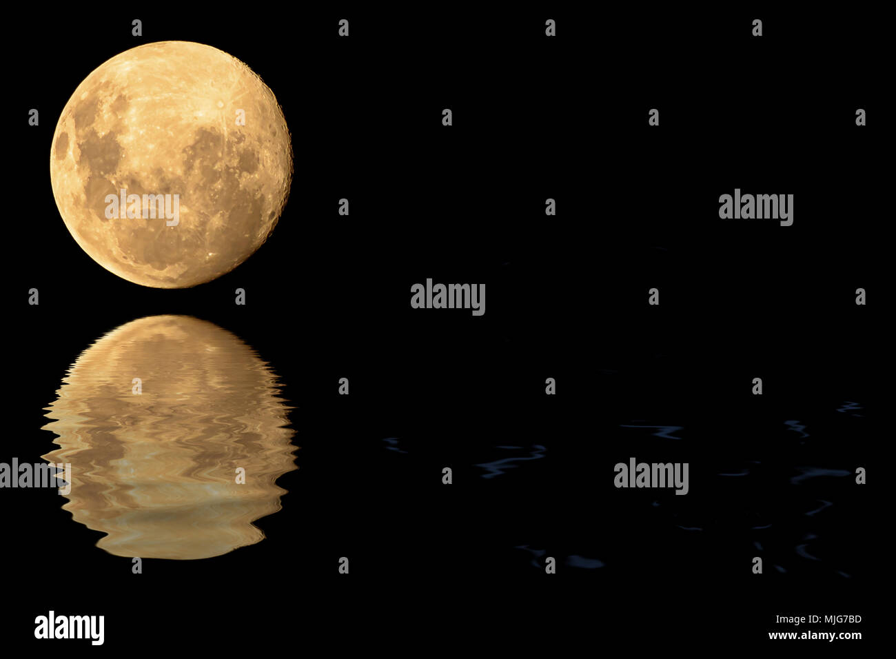 Planet Moon and shadows in the water. Elements of the furnished by NASA ...