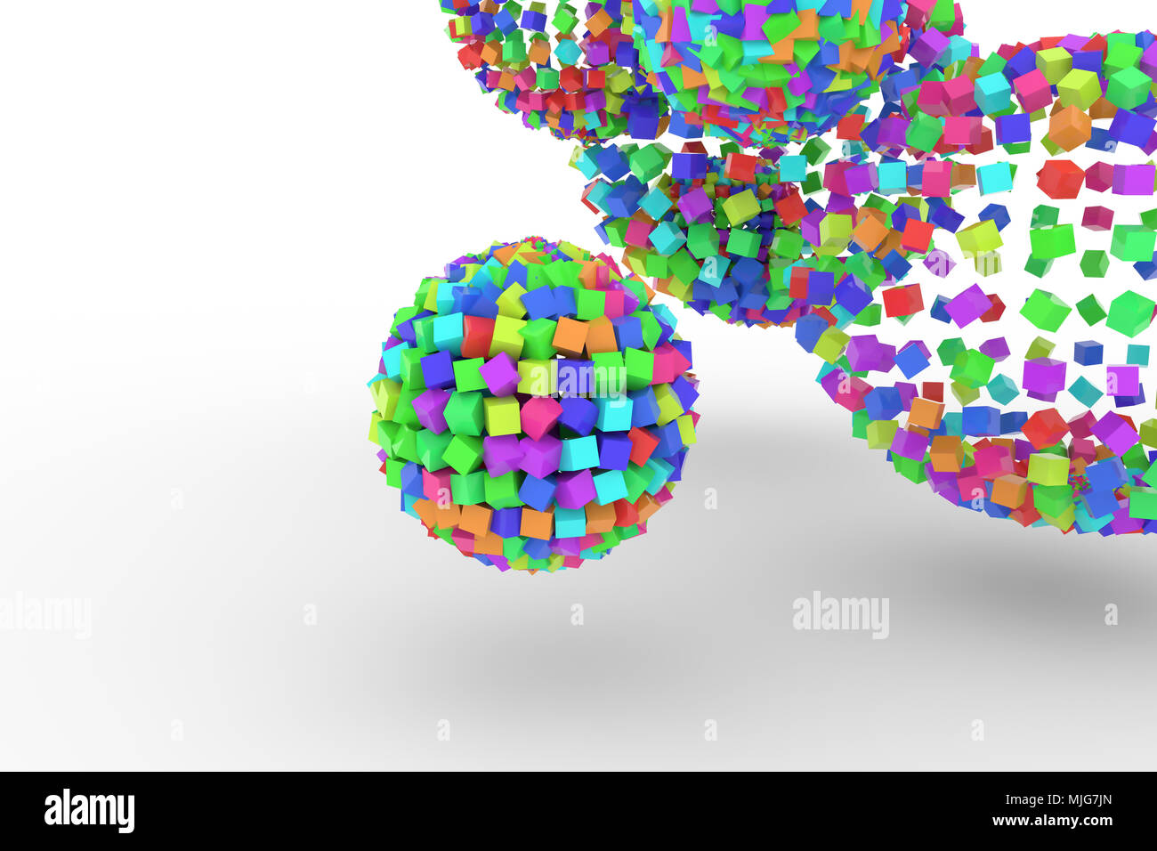 Colorful spheres from squares, modern style soft white & gray ...