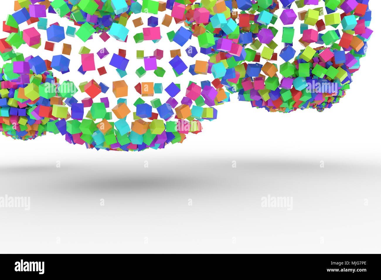 Colorful spheres from squares, modern style soft white & gray ...