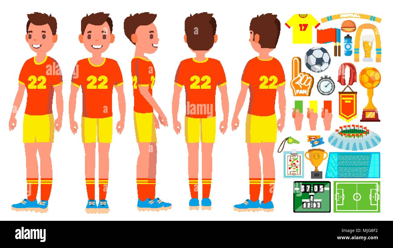 Soccer Player Male Vector. Football Action. Match Tournament. Isolated ...