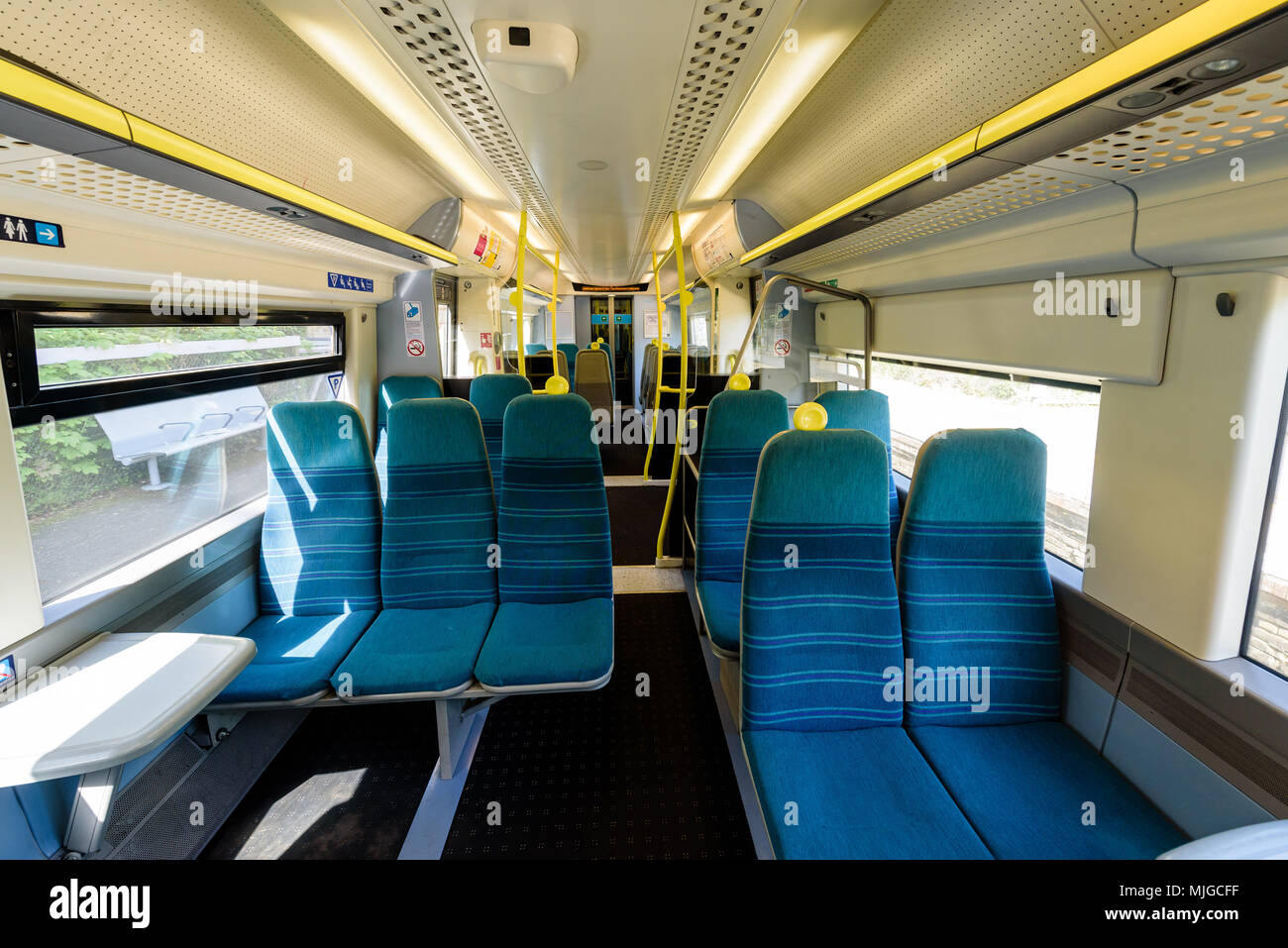 Carriage interior network rail Stock Photo - Alamy