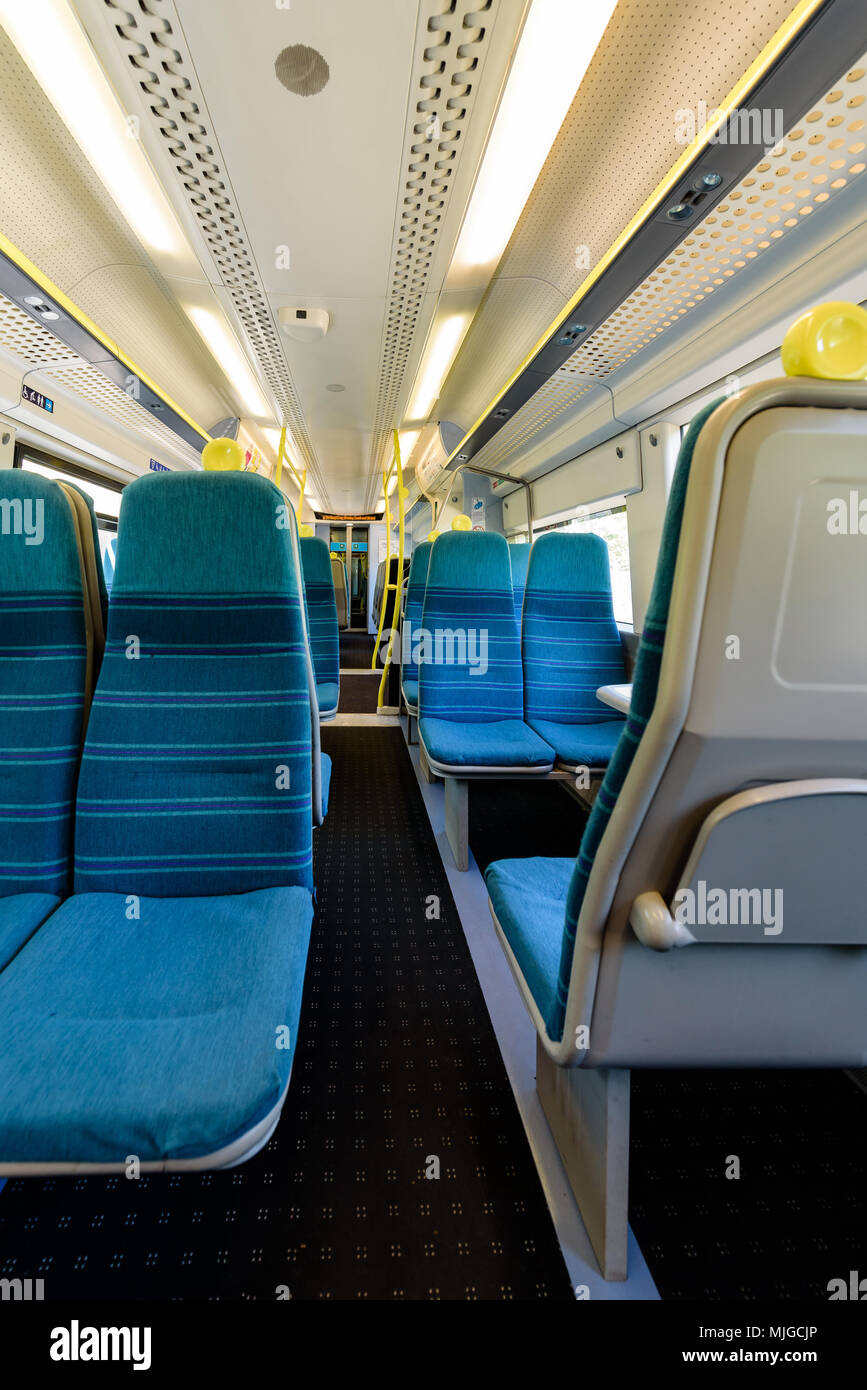 Carriage interior network rail Stock Photo - Alamy