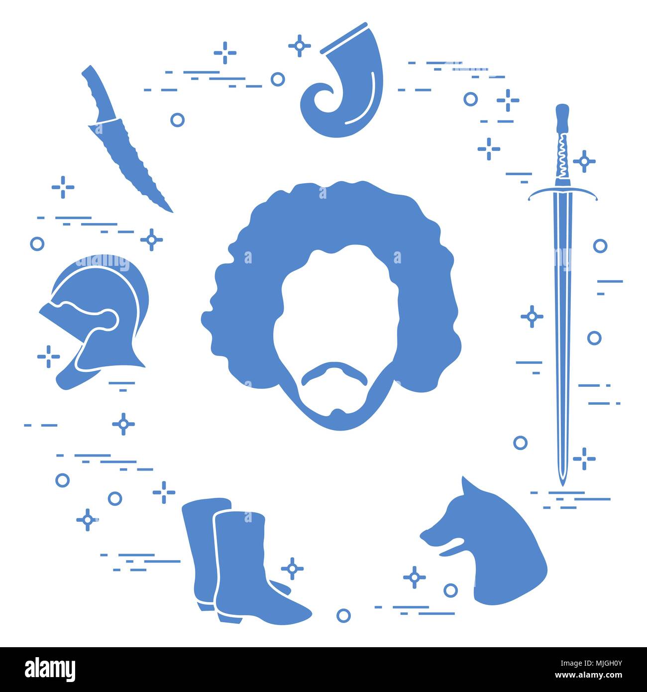 Symbols and heroes of the popular fantasy television series. Art and ...