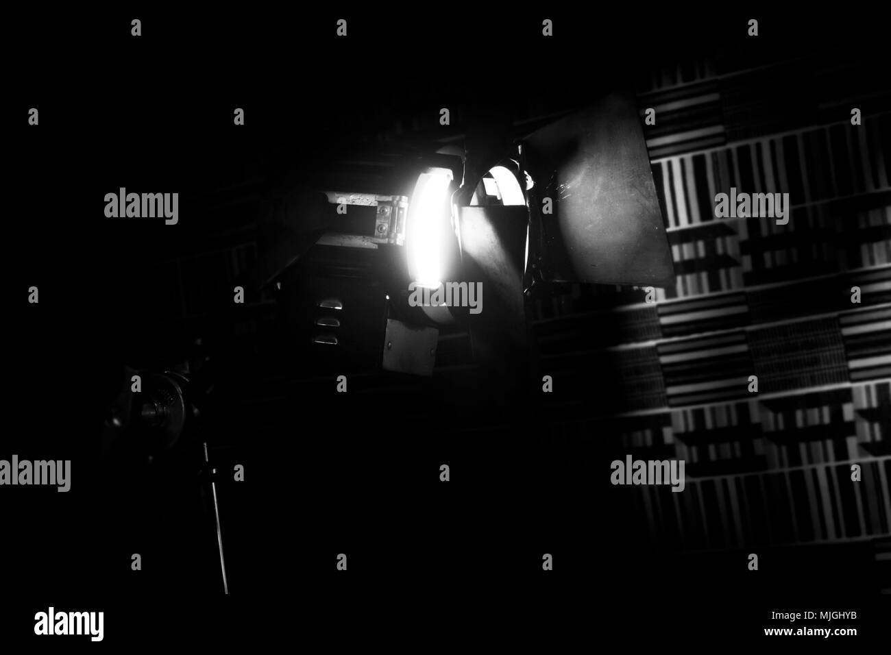 Movie set lighting studio Black and White Stock Photos & Images - Alamy