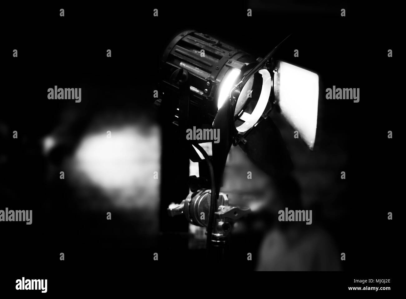 Movie set lighting studio Black and White Stock Photos & Images - Alamy