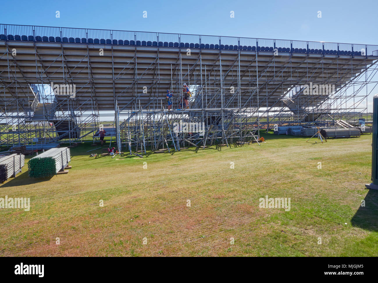 Workmen building spectator stands hi-res stock photography and images ...