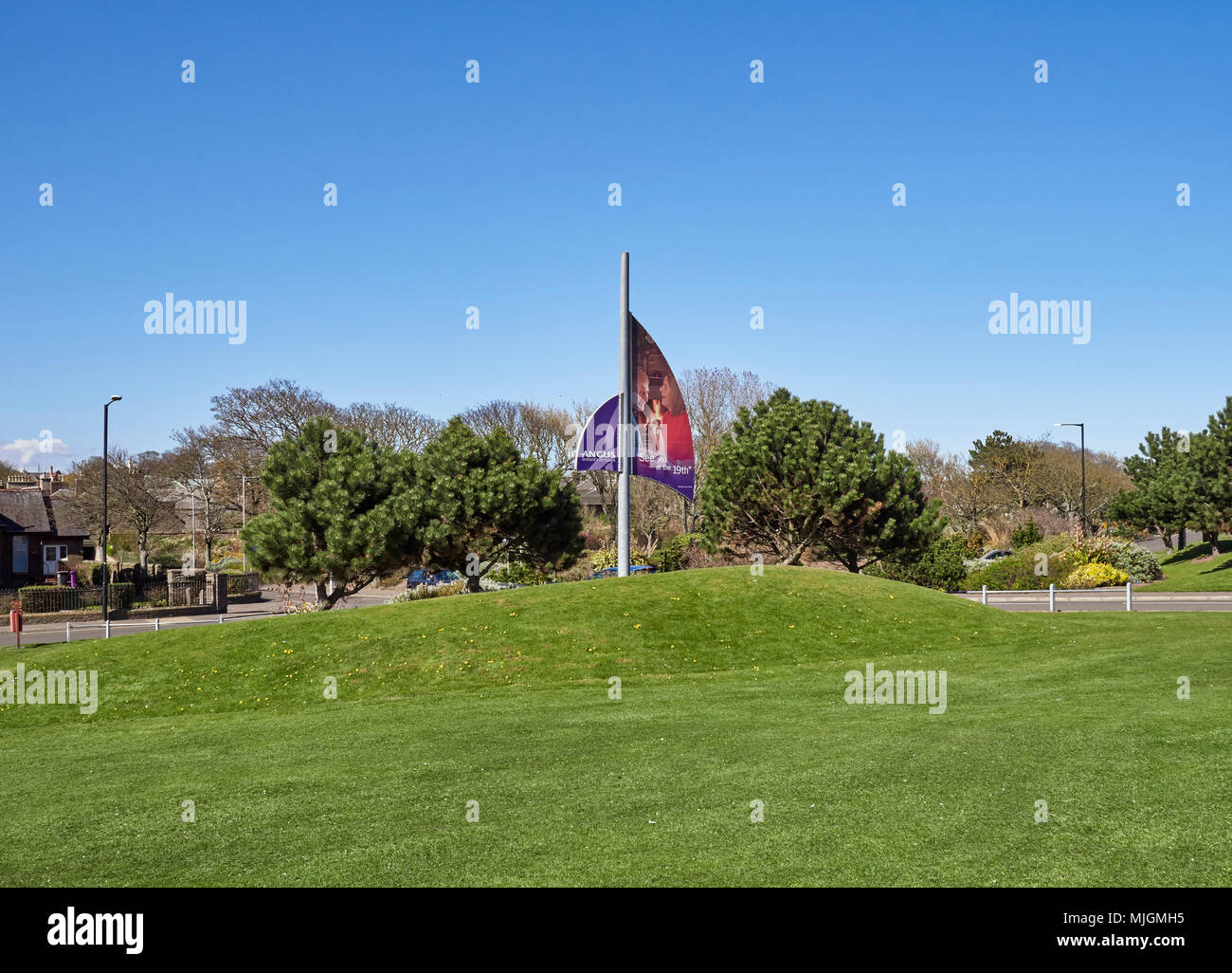 One of the many Golf orientated large flag like signs that Angus ...